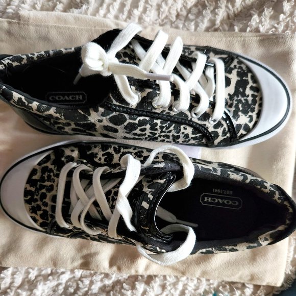 Coach | Shoes | Nice Coach Barrett Sneakers Leopard 3d Design Leather ...